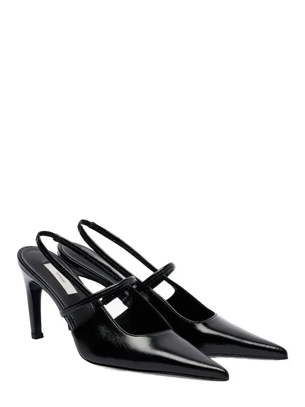 TOTEME Leather Slingback Pumps - Black