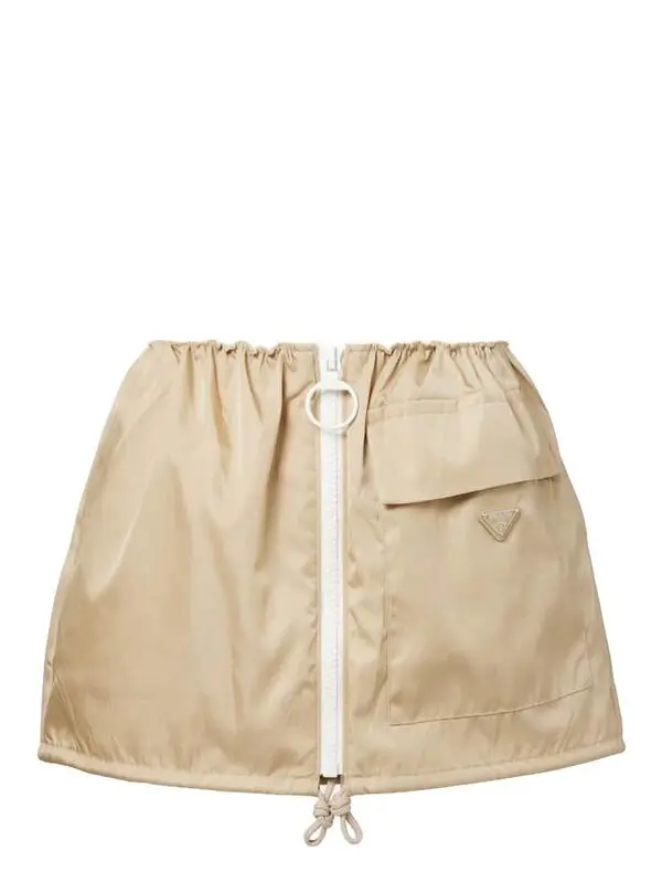 Prada Re-nylon Mini Skirt - Beige