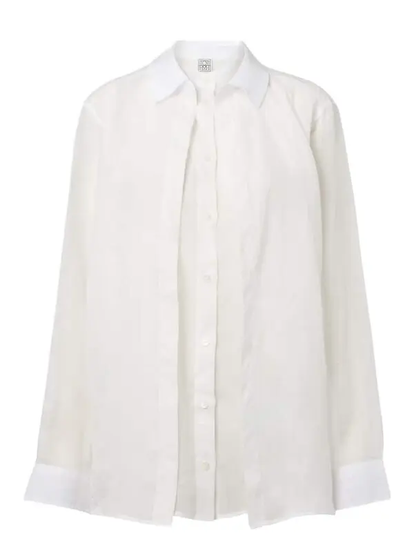 TOTEME Layered Ramie Voile Shirt - White