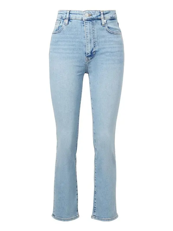 FRAME Pencil Crop High-rise Straight Jeans - Blue