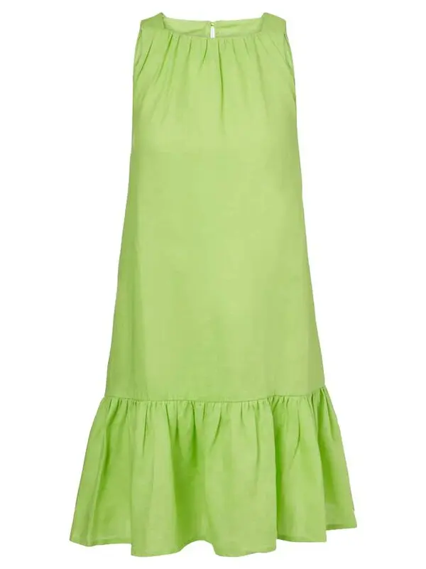 Asceno Adana Linen Minidress - Green
