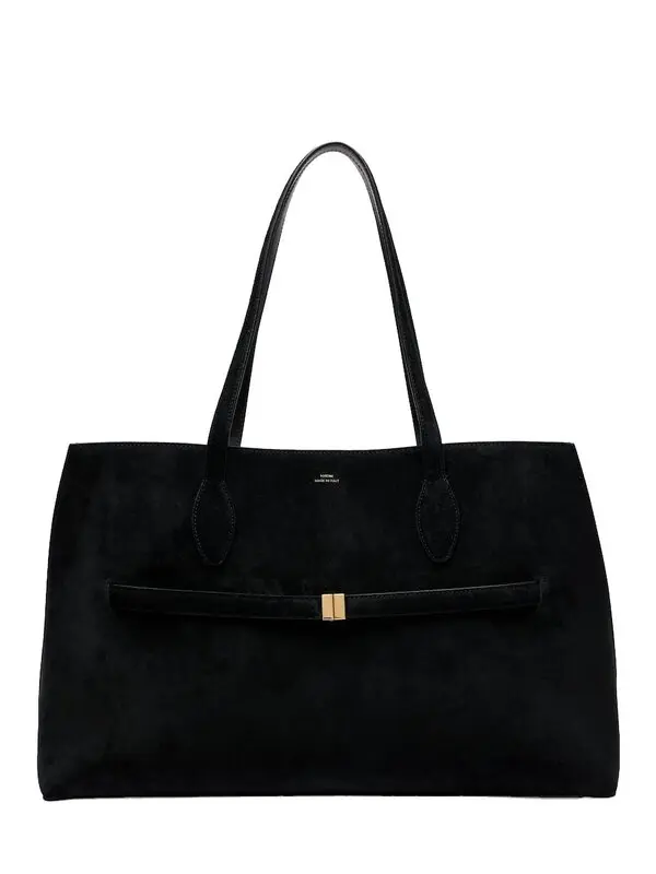 TOTEME Large Suede Tote Bag - Black