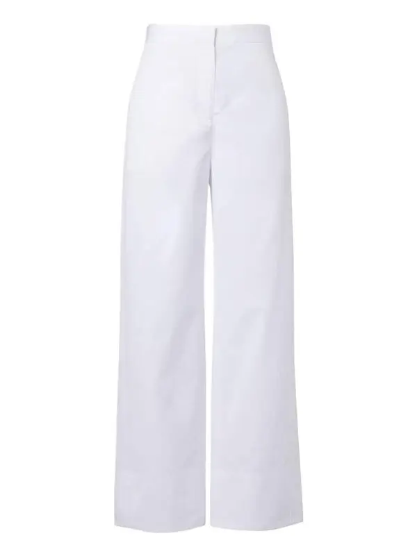 TOTEME Twisted Seam Cotton Poplin Wide-leg Pants - White