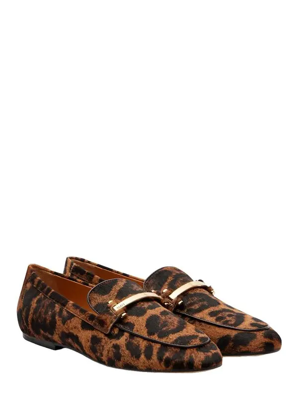 TOD'S Leopard-print Calf Hair Loafers - Multicoloured