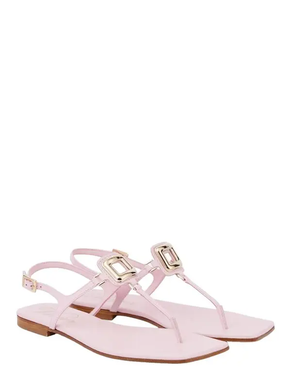 ROGER VIVIER Viv' The Sea Leather Thong Sandals - Pink