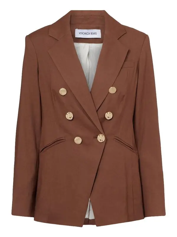 Veronica Beard Elle Dickey Linen-blend Blazer - Brown