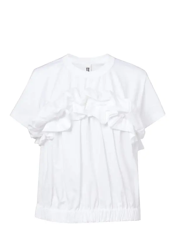 Noir Kei Ninomiya Ruffled Cotton Top - White