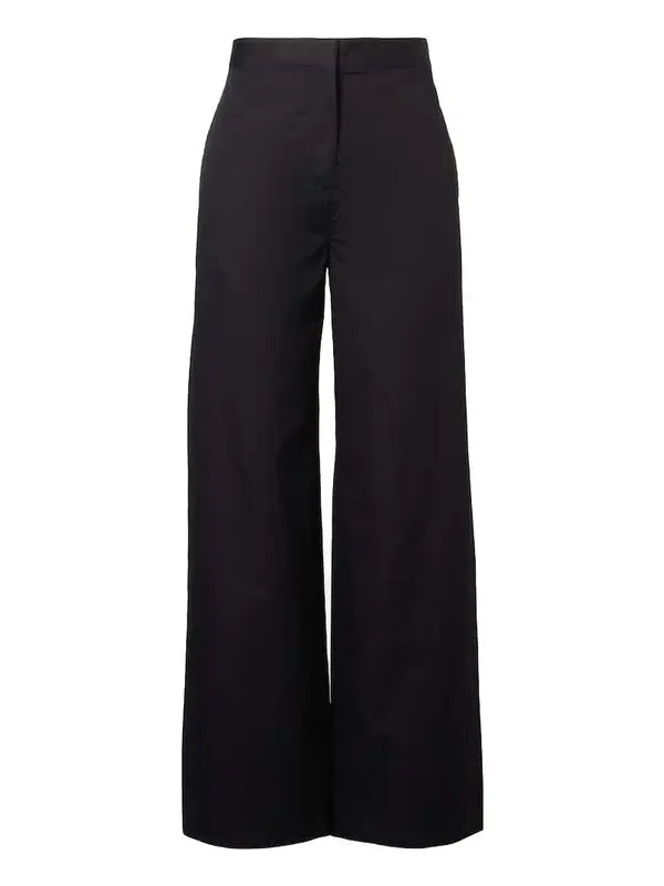 TOTEME Wide-leg Cotton Trousers - Black