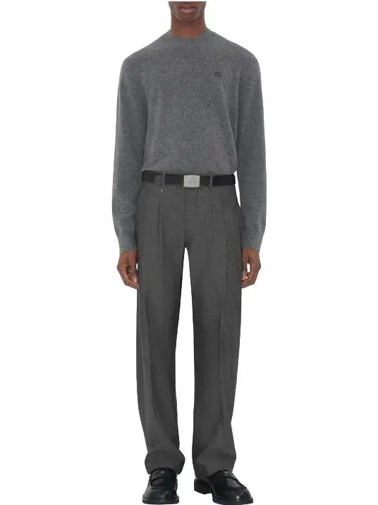 Burberry Cashmere Blend Jersey Sweater - Grey