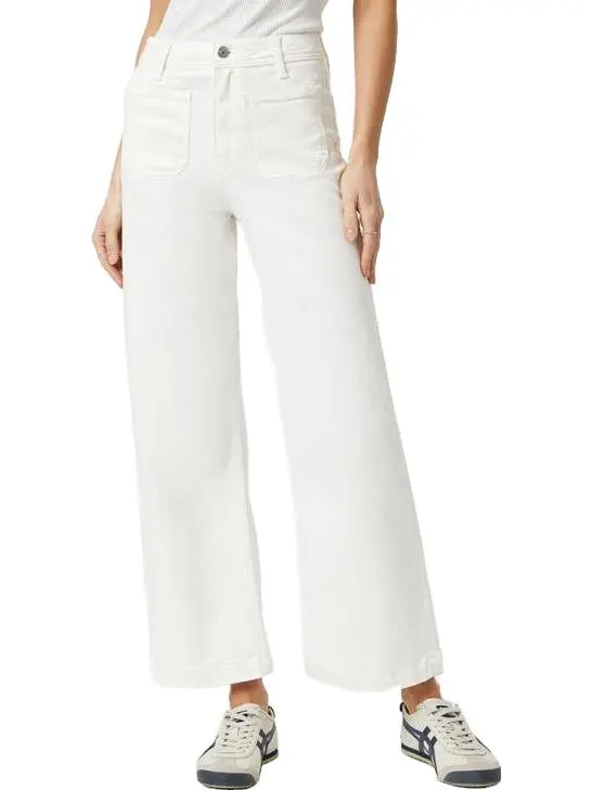 MAVI Paloma Patch Pocket Wide Leg Jeans - White Flex Blue