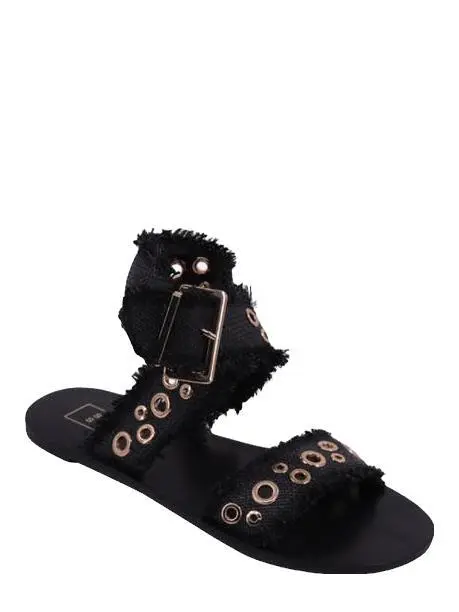 SHU SHOP Cindy Ankle Strap Sandal - Black Woven
