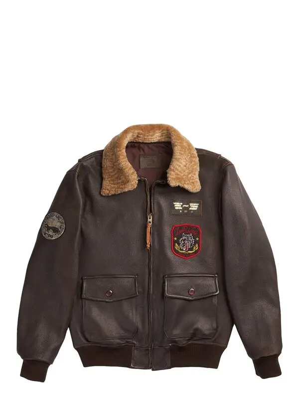 LAST WOLF Denali Flight Leather Jacket - Brown