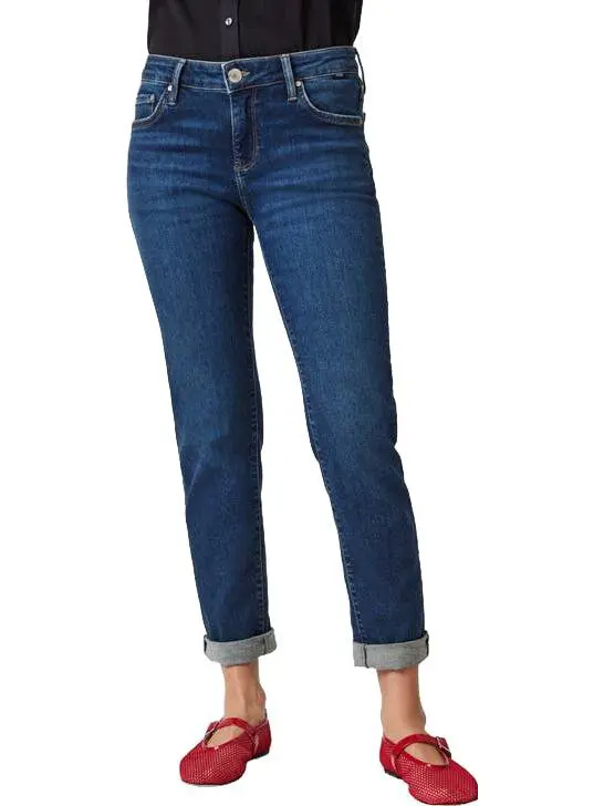 MAVI Emma Low Rise Slim Boyfriend Jeans - Deep Brushed Tribeca
