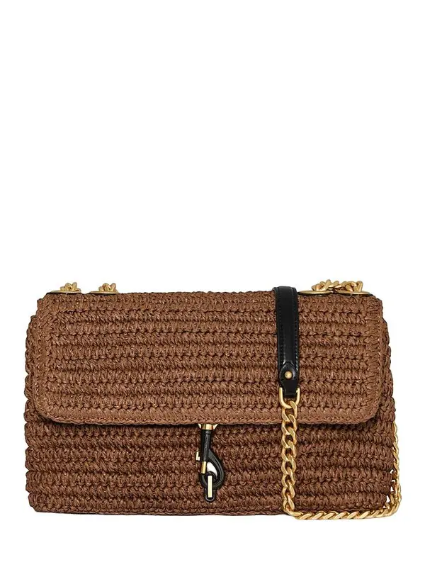 Rebecca Minkoff Edie Woven Convertible Crossbody Bag - Tawny/ Black