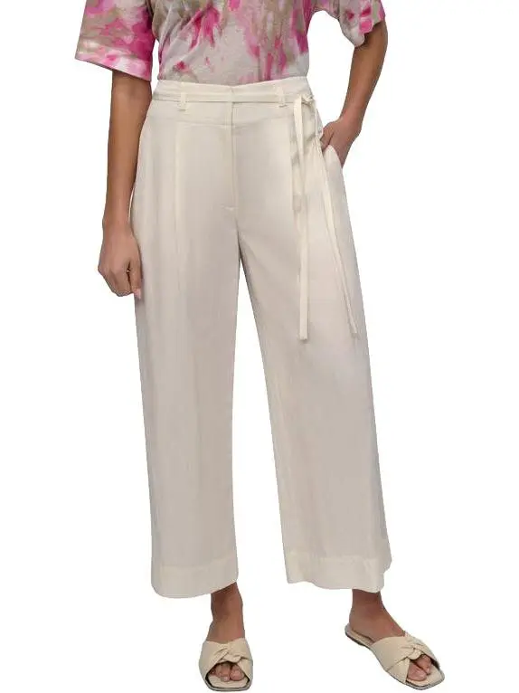 Dkny Tie Front Twill Pants - Coconut