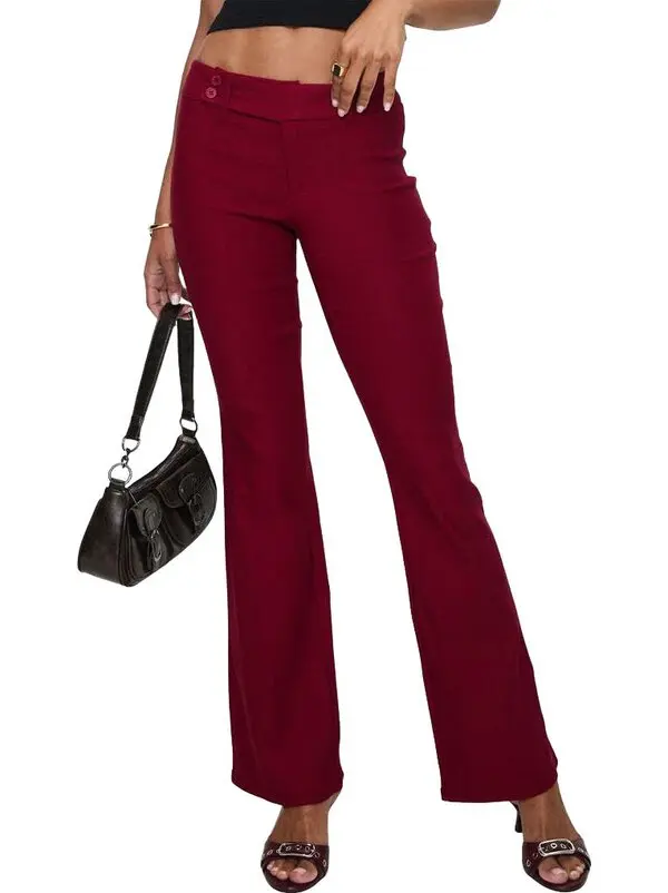 Princess Polly Kinkirk Flare Pants - Burgundy