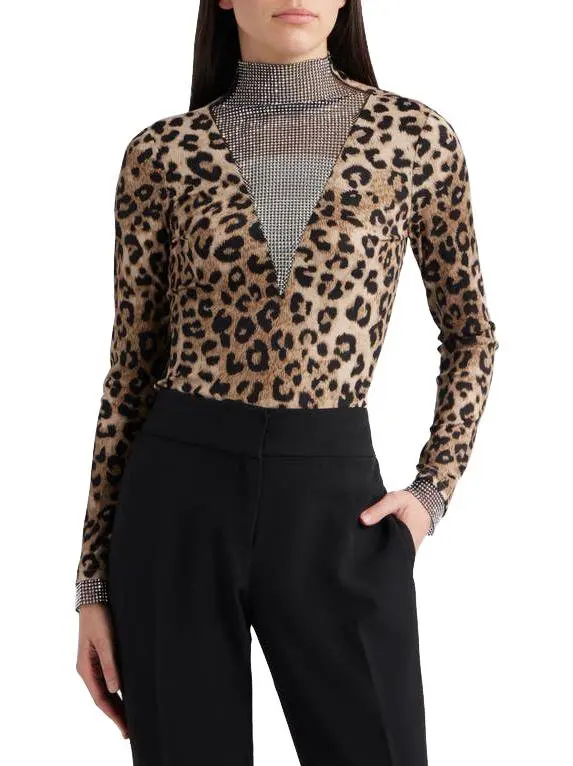 NIKKI LUND Zoe Embellished Top - Leopard