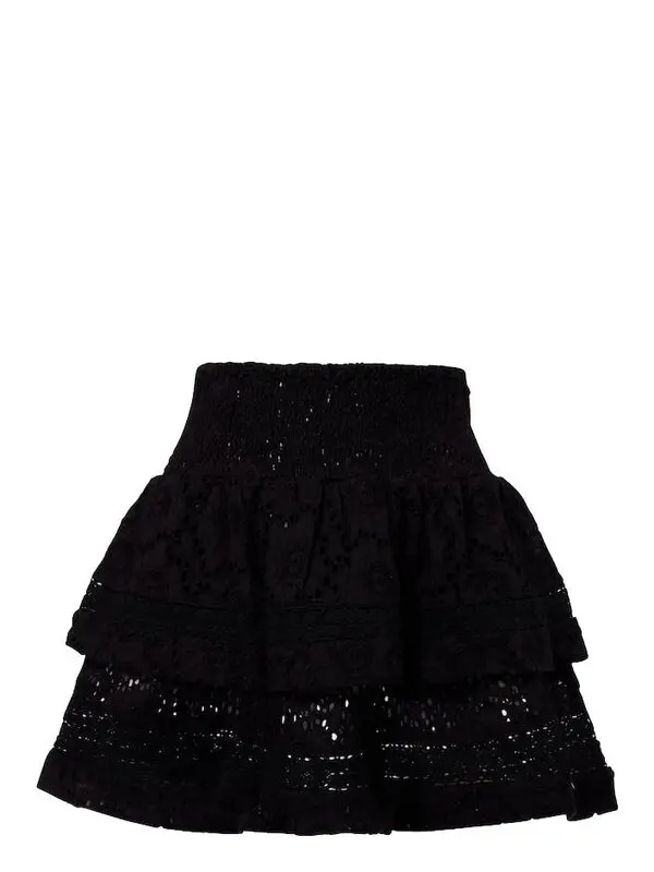Melissa Odabash Riri Cotton Broderie Miniskirt - Black