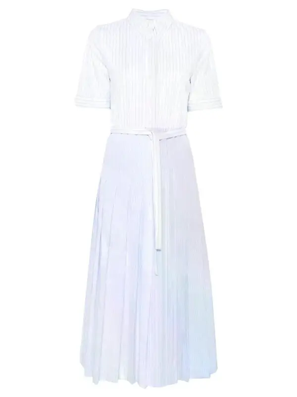 Thom Browne Striped Midi Shirt Dress - Blue