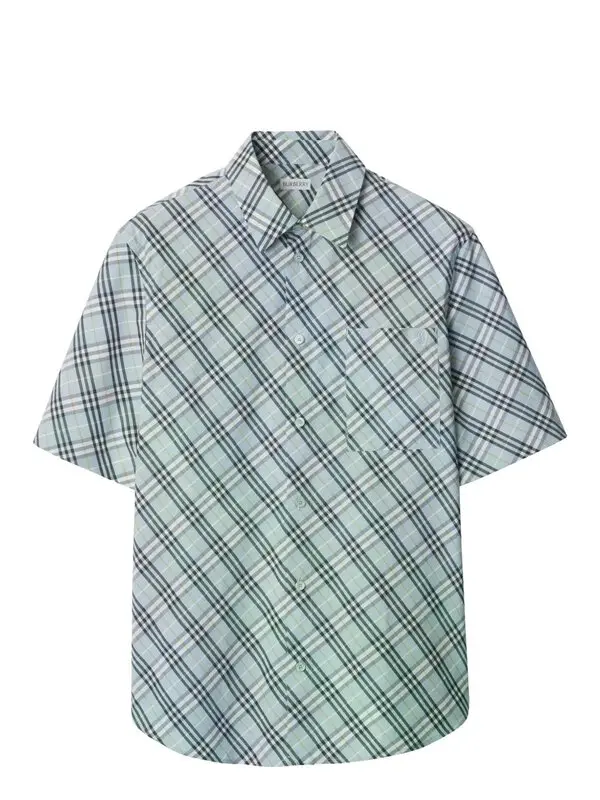 Burberry Check-pattern Shirt - Blue