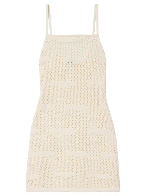 Staud Rio Crocheted Mini Dress - Neutrals