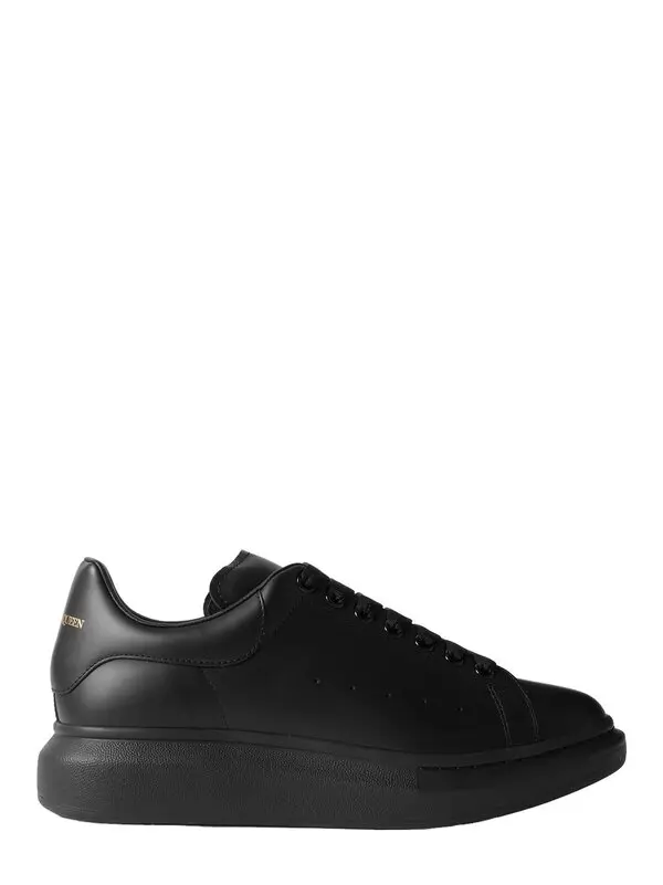 Alexander McQueen Exaggerated-sole Leather Sneakers - Black