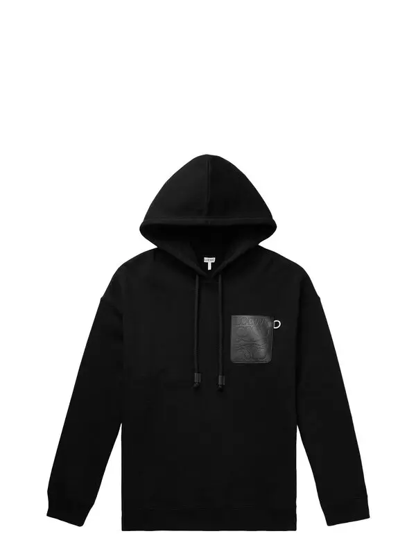 Loewe Logo-debossed Cotton-jersey Hoodie - Black
