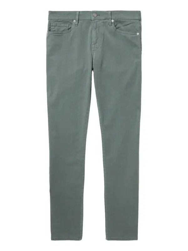 FRAME L'homme' Slim-fit Stretch Lyocell-blend Trousers - Gray