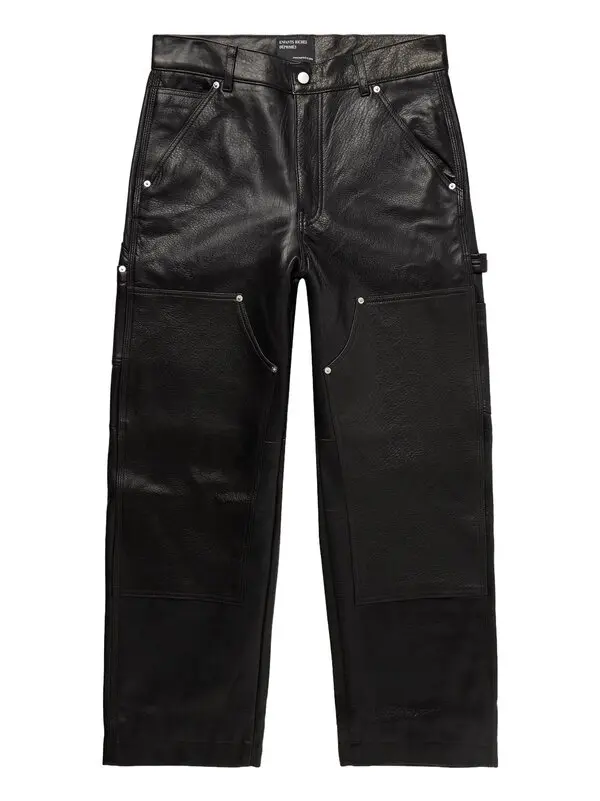 Enfants Riches Déprimés Panelled Straight-leg Leather Trousers - Black