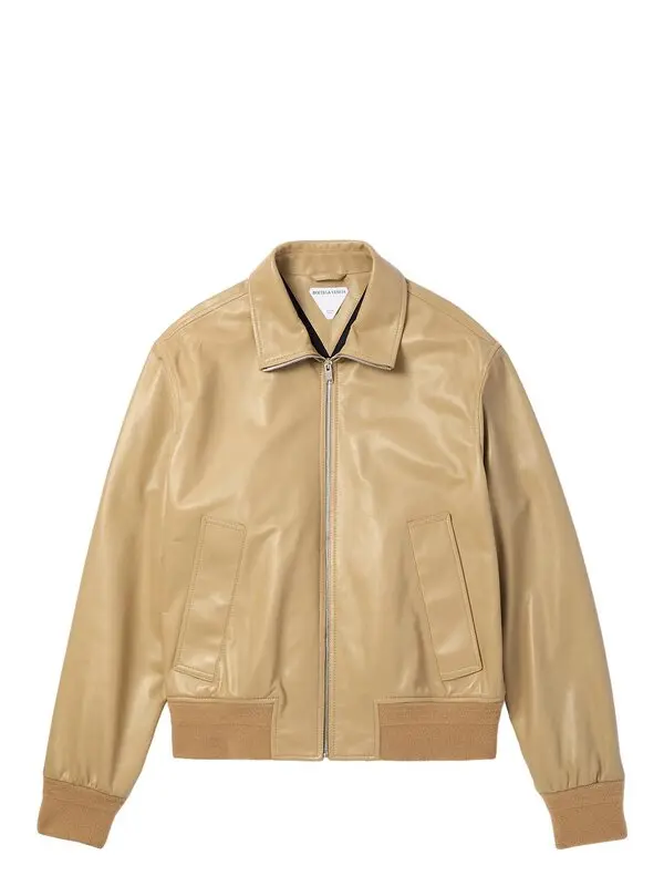 Bottega Veneta Oversized Leather Blouson Jacket - Neutrals