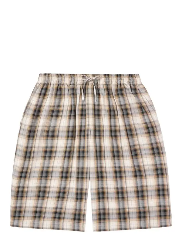 Acne Studios Straight-leg Checked Twill Drawstring Shorts - Neutrals