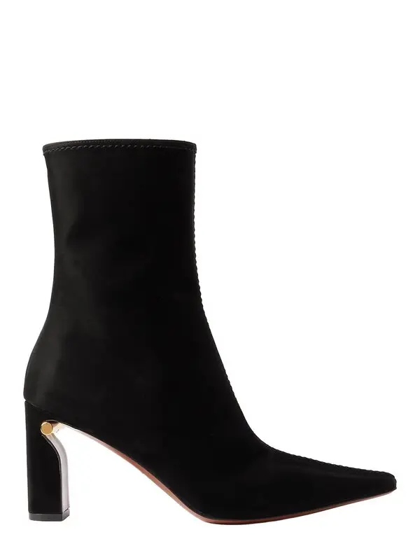 Alexander McQueen T-bar Suede Ankle Boots - Black