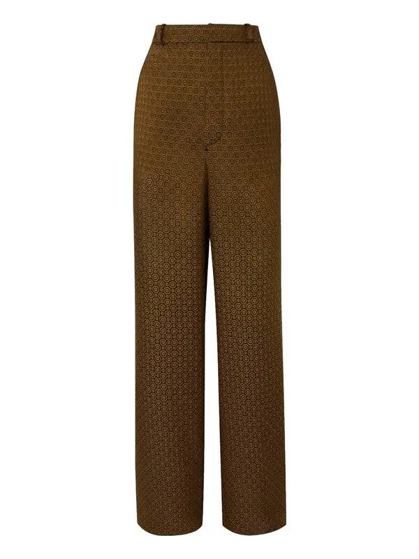 Saint Laurent Jacquard Wide-leg Trousers - Brown
