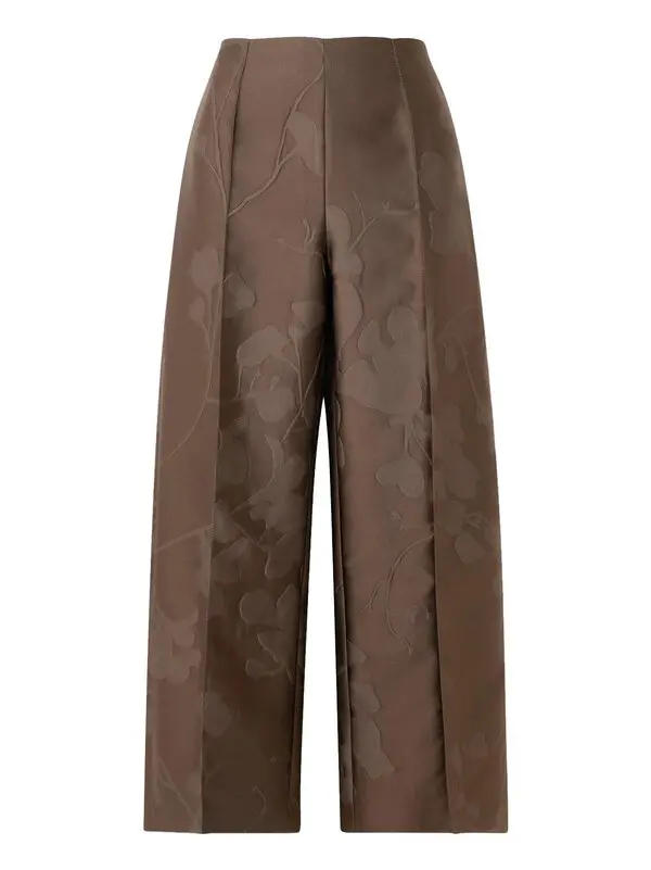EMILIA WICKSTEAD Daffy Cropped Wide-leg Pants - Brown