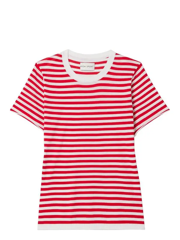 HIGH SPORT Owen Striped T-shirt - Red