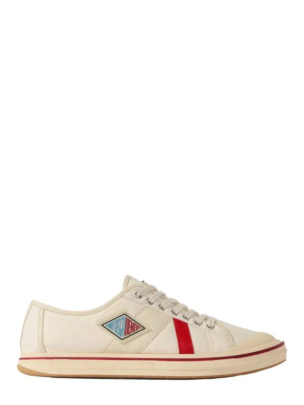 Bottega Veneta Eliot Appliquéd Leather-trimmed Canvas Sneakers - White