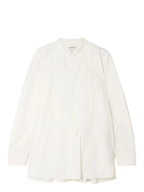 Bottega Veneta Paneled Cotton-blend Shirt - Neutrals