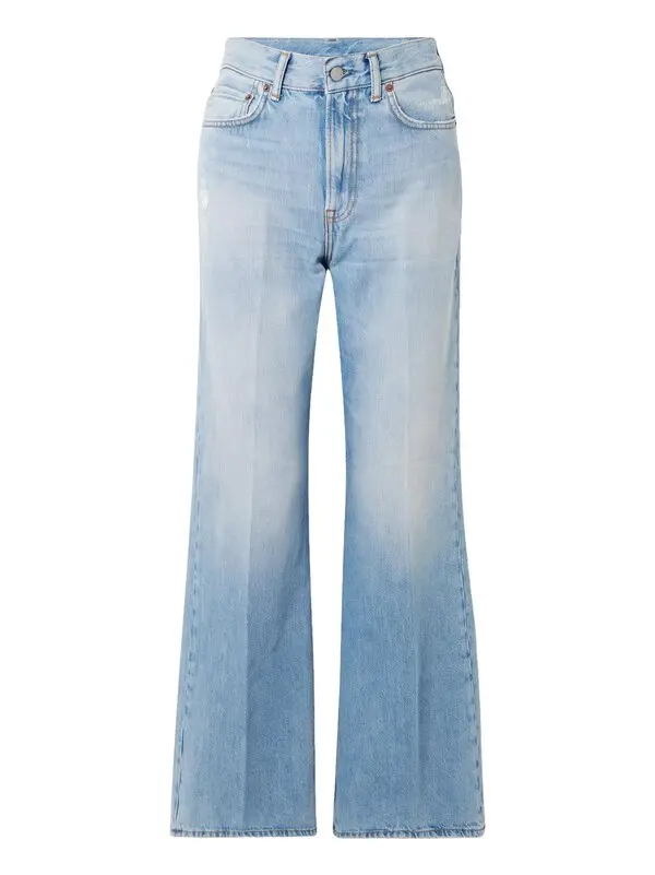 Acne Studios 2022 Distressed High-rise Wide-leg Jeans - Blue