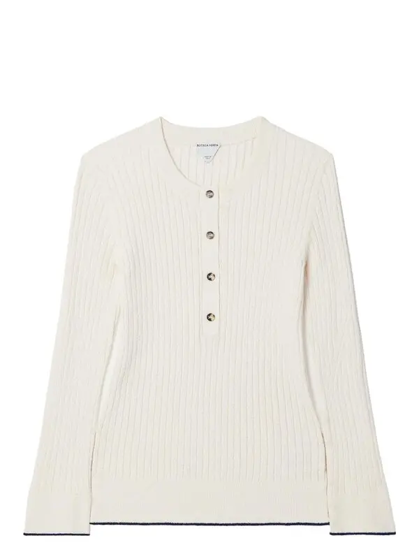 Bottega Veneta Ribbed Cotton-blend Bouclé Top - White