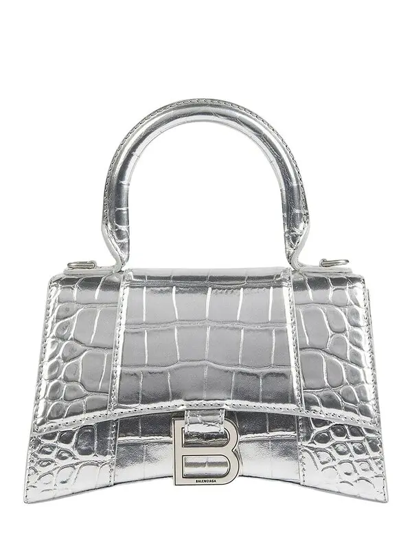Balenciaga Hourglass Xs Handbag - Silver