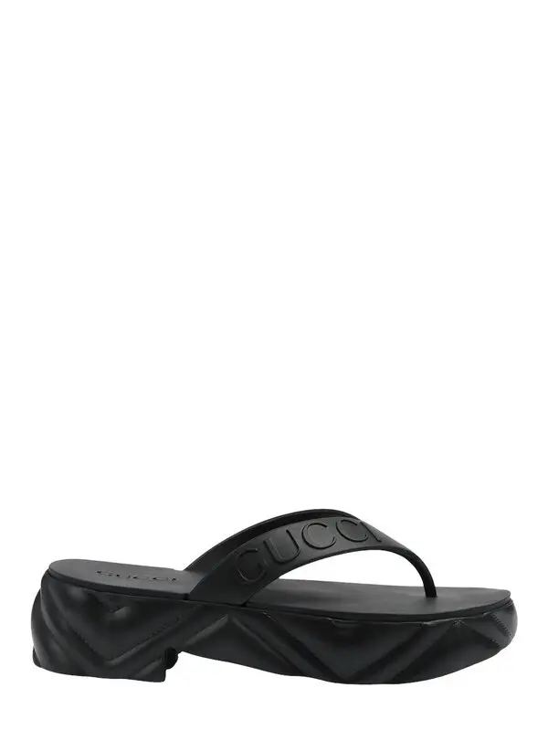 Gucci Platform Thong Sandals - Black