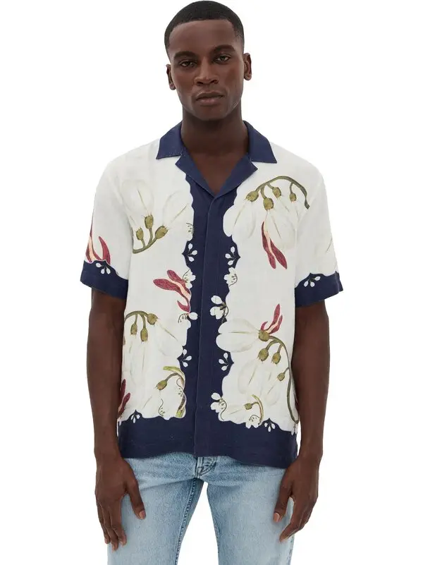 Orlebar Brown Maitan Orchis Shirt - Night Iris