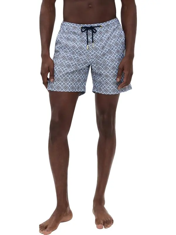 Orlebar Brown Bulldog Drawcord Paisley Swim Shorts - Wave Blue
