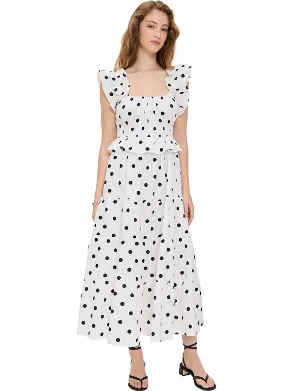 O.P.T Avery Polka-dot Midi Dress - White Polka Dot