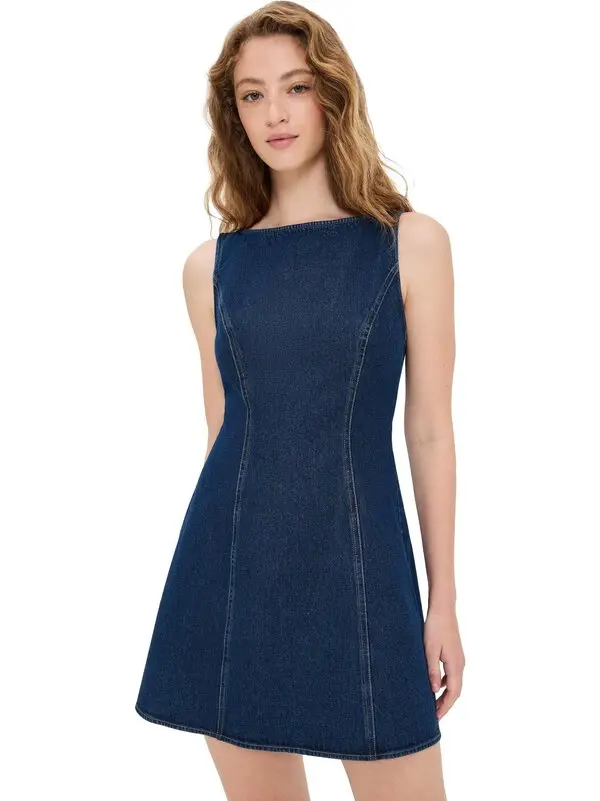 O.P.T Aspen Mini Denim Dress - Medium Wash