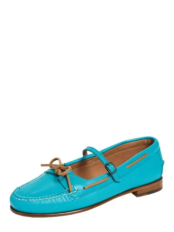 Hereu Lorea Supple Shiny Flats - Turquoise