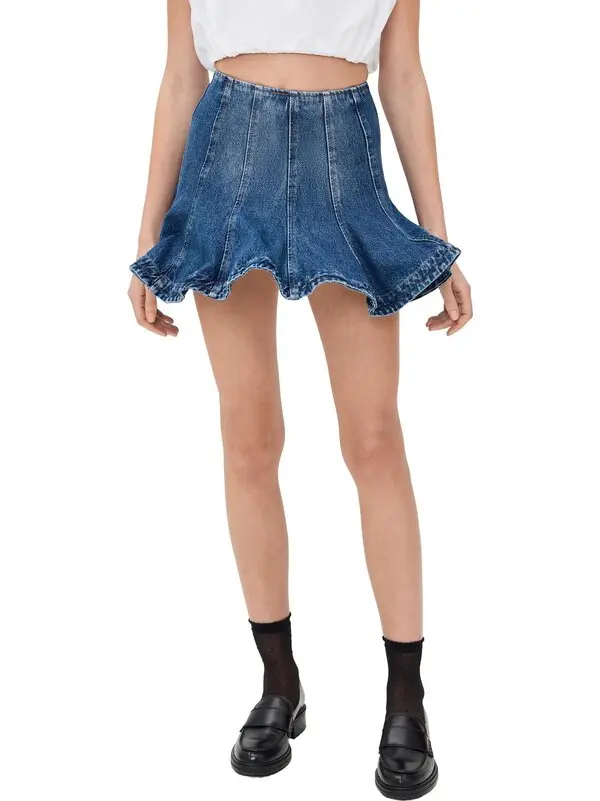 MSGM Denim Mini Skirt - Light Blue