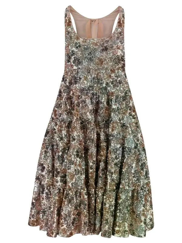 N°21 Sequinned Midi Dress - Grey