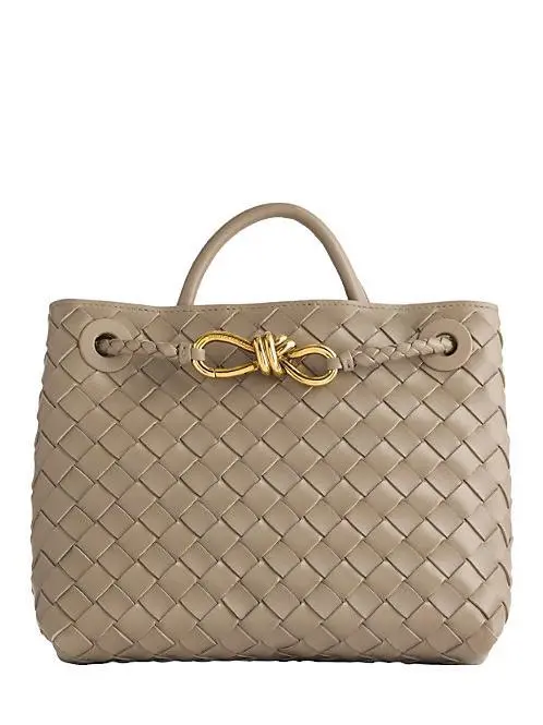 Bottega Veneta Small Andiamo Leather Tote Bag - Limestone-m B-limest