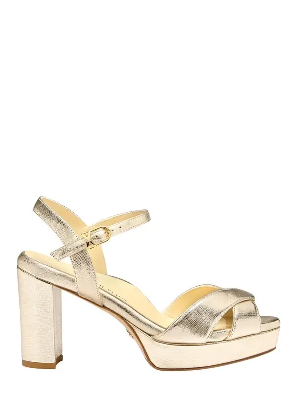 Sarah Flint Perfect Crossover Platform 80 - Gold Textured Saffiano